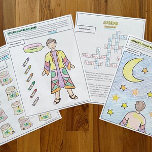 Joseph Bible Activity Pack: Kids Worksheet Bundle (PDF Download) - Etsy
