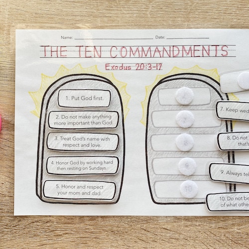 Ten Commandments Coloring Wheel Printable Bible Activity - Etsy