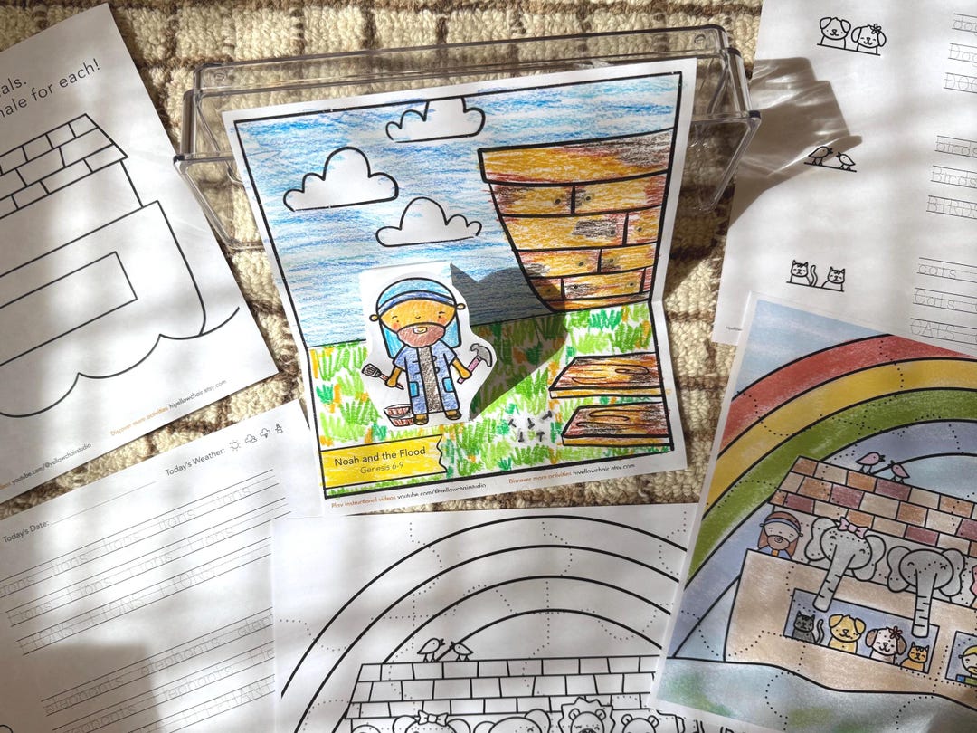 Noah's Ark Activity Pack: Bible Puzzle, Pop-up Scene (PDF Download) - Etsy