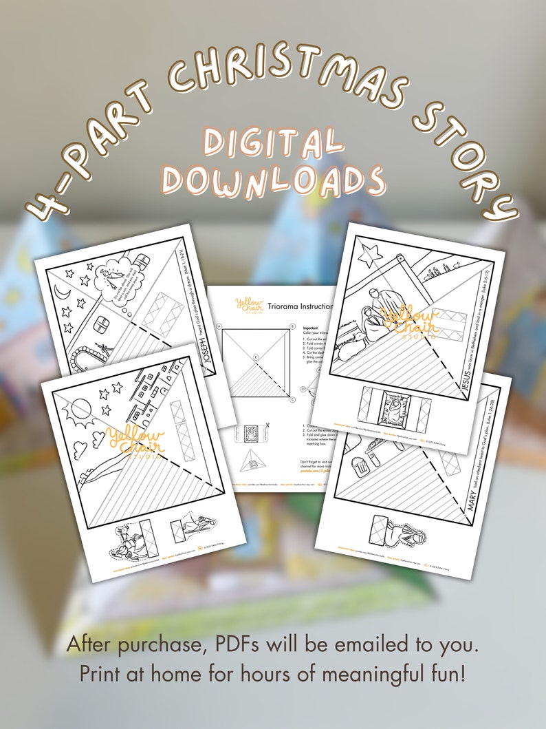 Advent/christmas/nativity 4 Trioramas Bundle - Jesus in a Manger, Mary ...