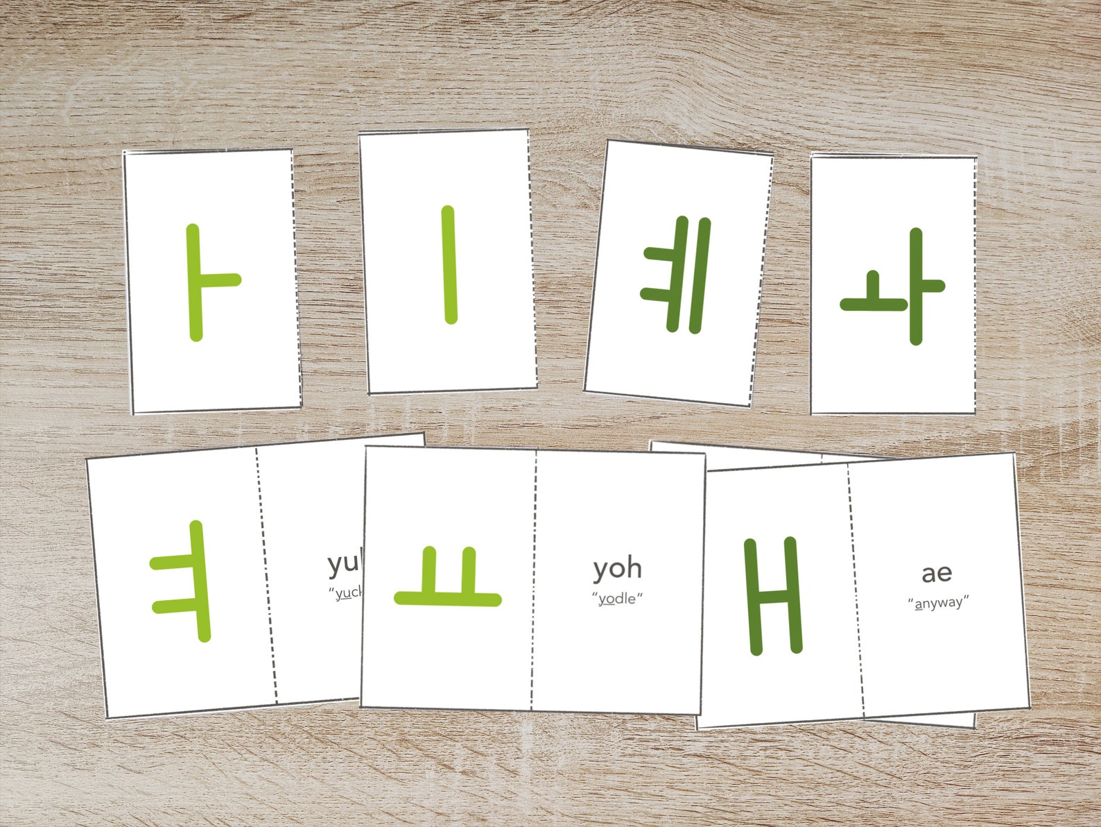 Printable Korean Hangul Alphabet Flashcards Korean Vowels - Etsy