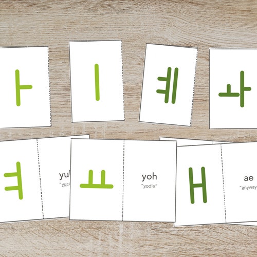 Printable Korean Hangul Alphabet Flashcards Hangeul - Etsy