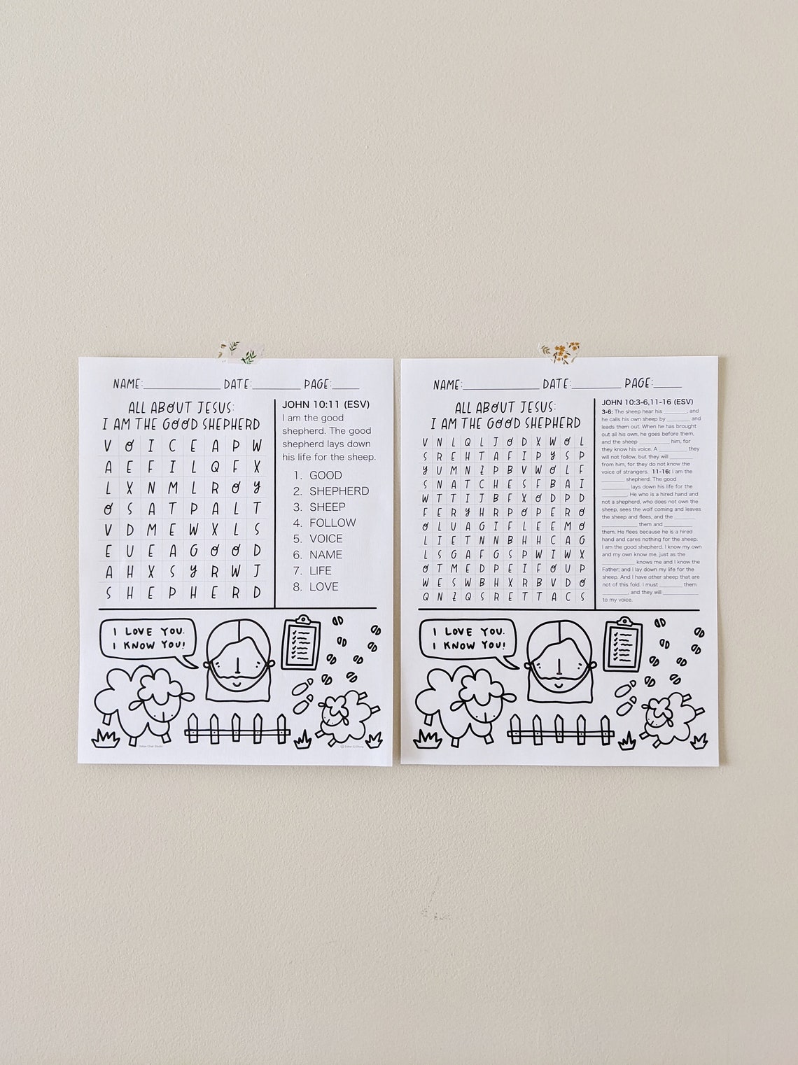 I Am the Good Shepherd Bible Wordsearch Who is Jesus Bible | Etsy