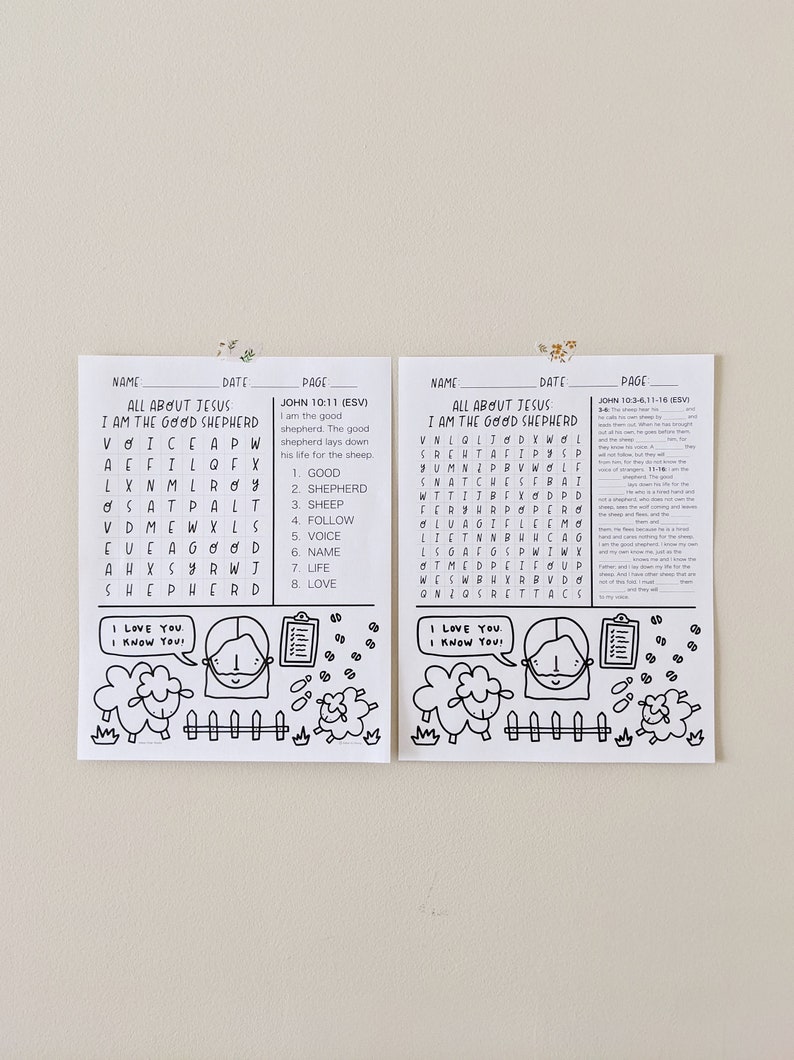 I Am the Good Shepherd Bible Wordsearch Who is Jesus Bible | Etsy