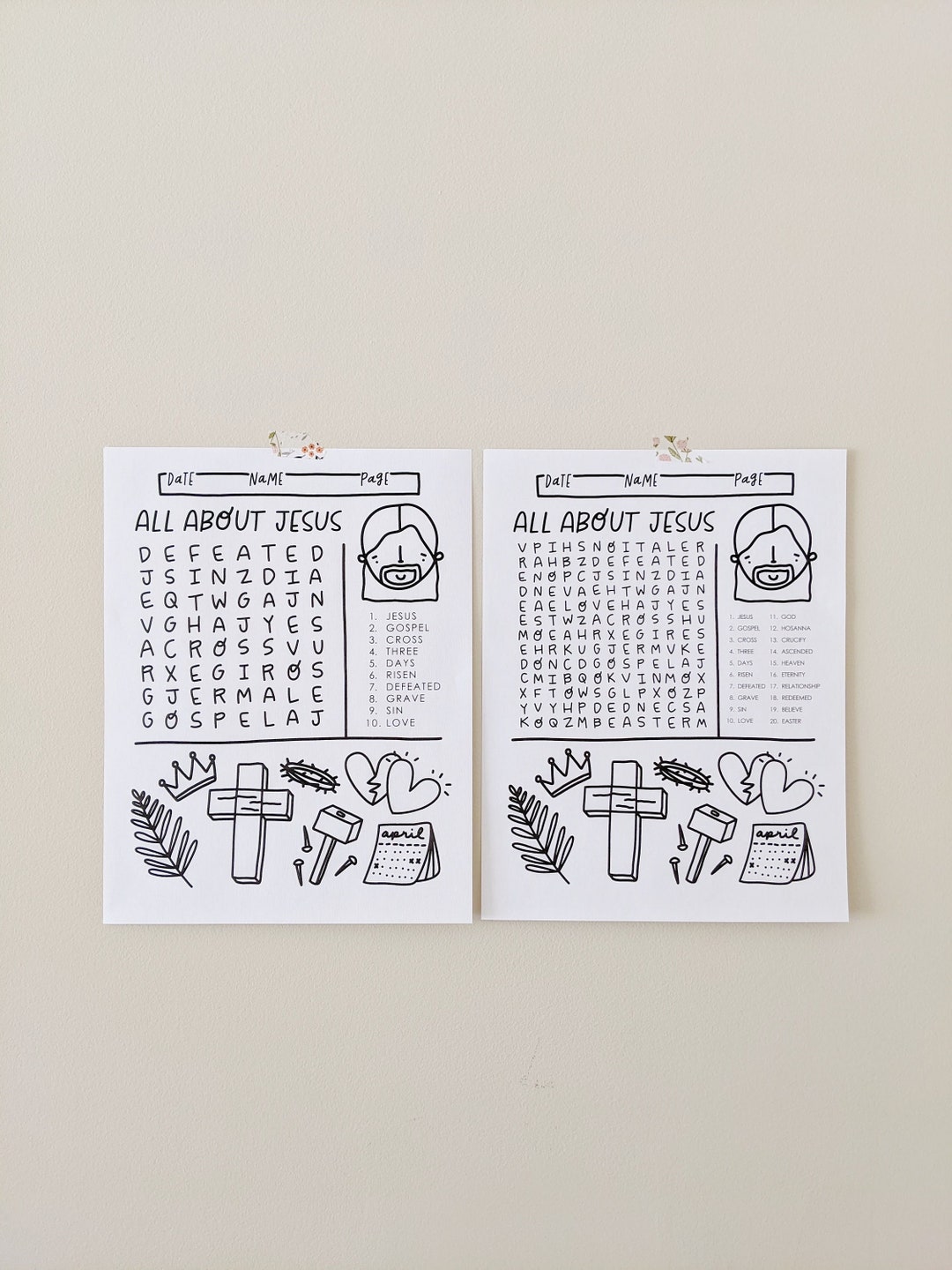 Bible Wordsearch, Who is Jesus, Basic and Advanced Puzzle, Easter ...