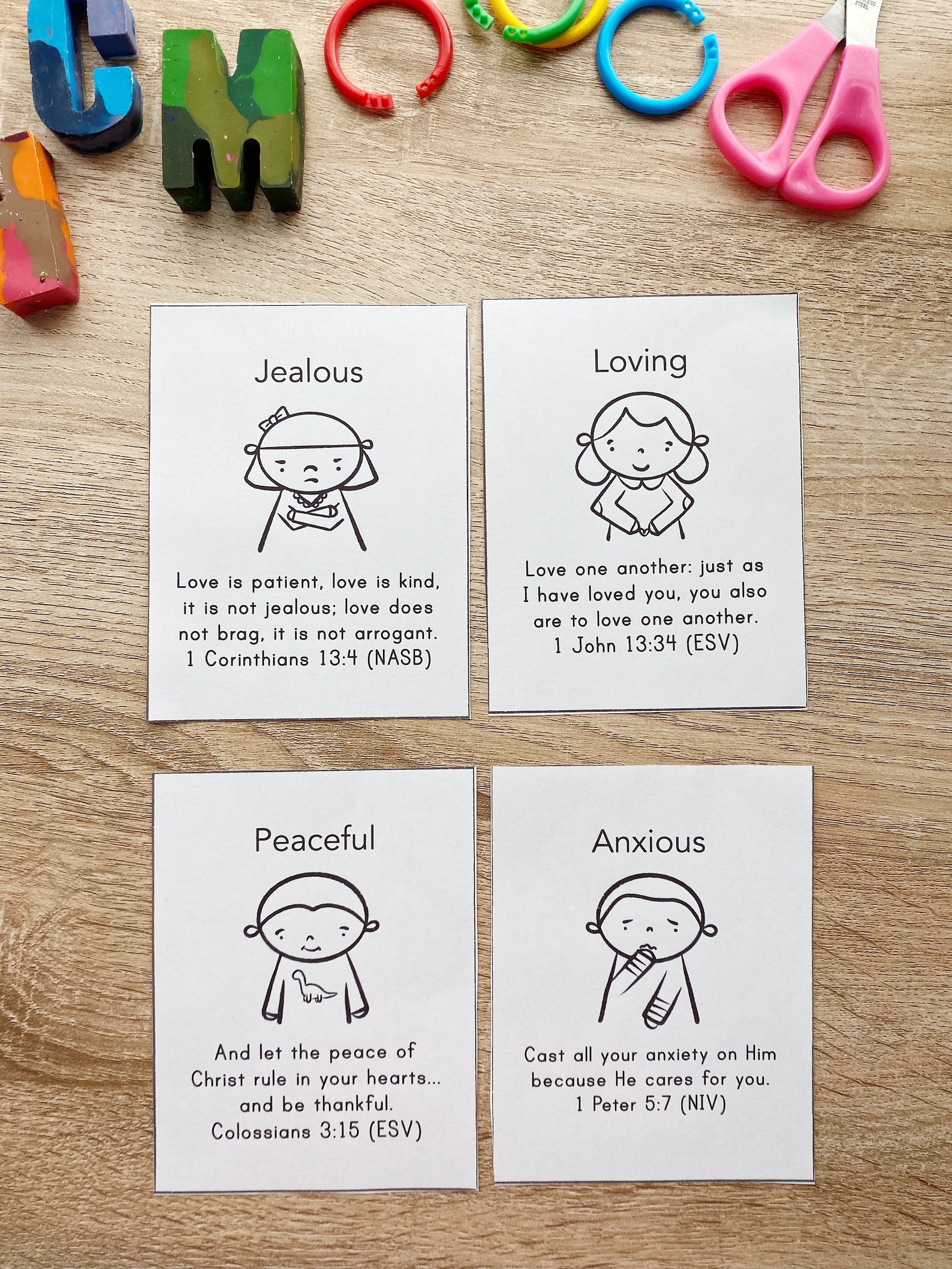 My Feelings Scripture Cards, Bible Flash Cards About Feelings, Memory ...