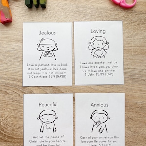 My Feelings Scripture Cards, Bible Flash Cards About Feelings, Memory ...