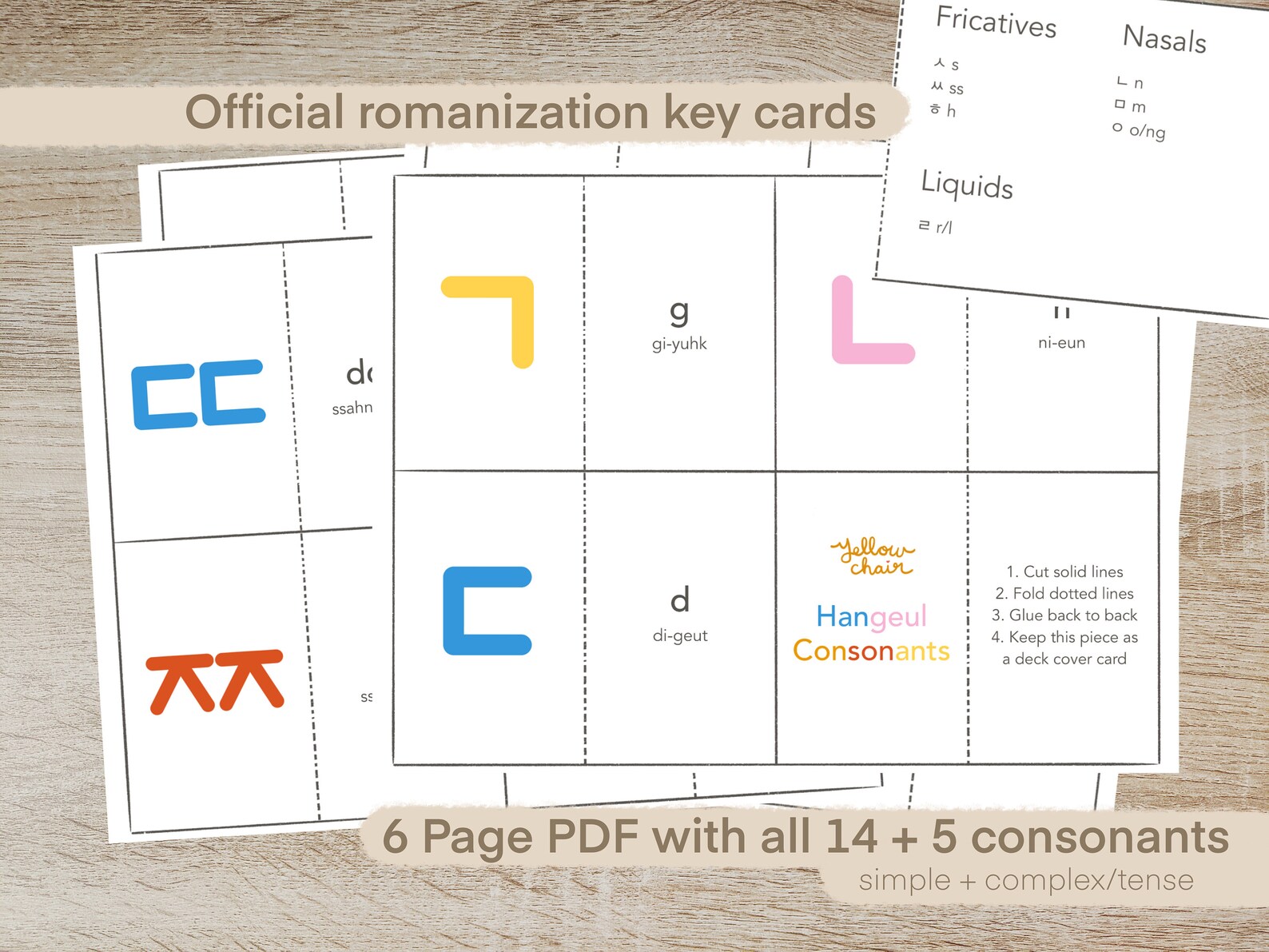 Printable Korean Hangul Alphabet Flashcards Hangeul - Etsy