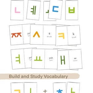 Printable Korean Hangul Alphabet Flashcards, Hangeul Consonants, Kids ...