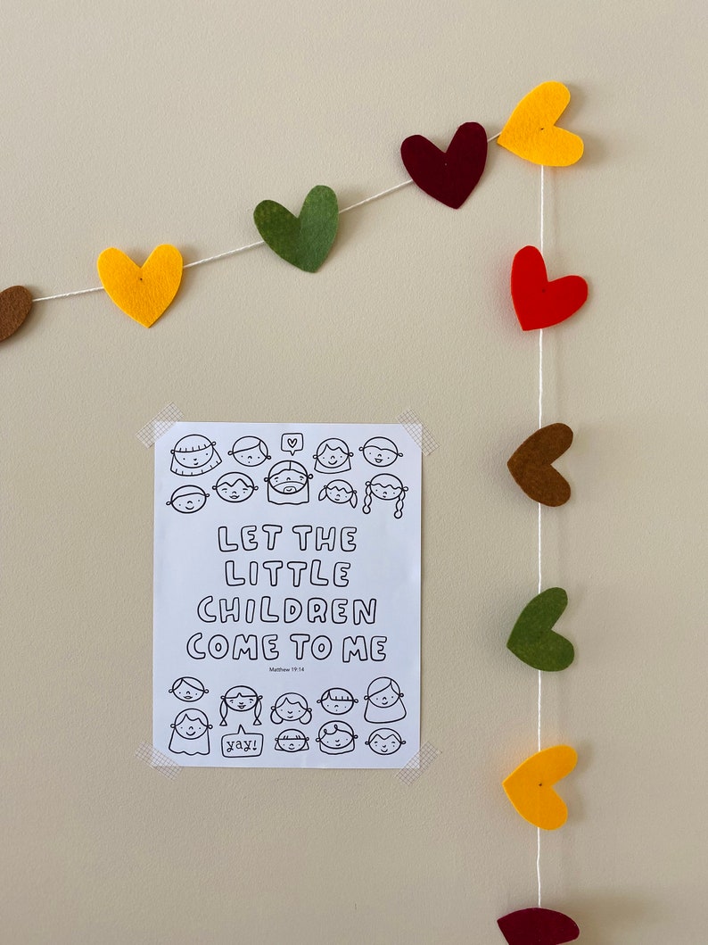 Let the Little Children Come to Me Coloring Page Bible - Etsy