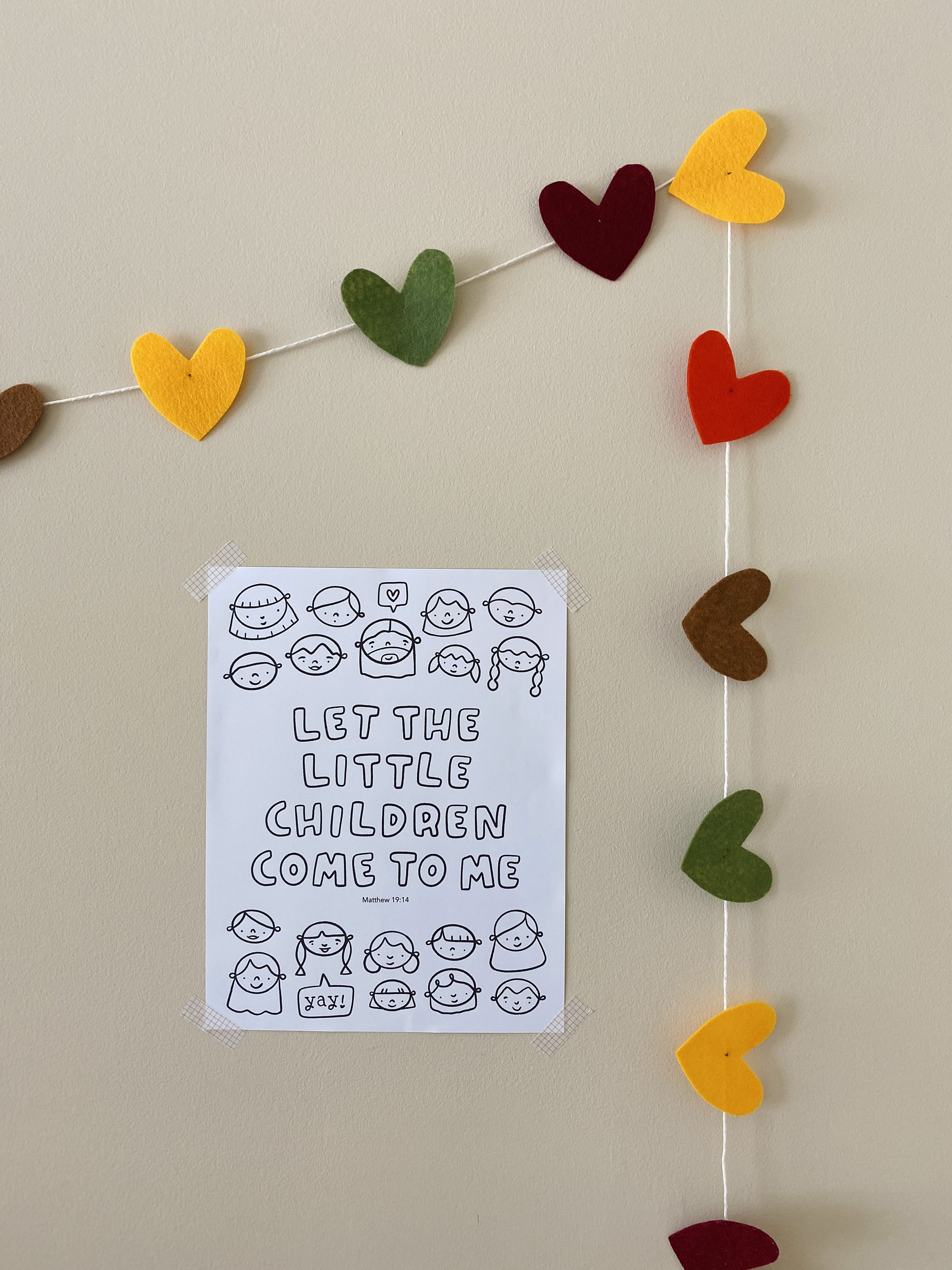 Let the Little Children Come to Me Coloring Page Bible - Etsy