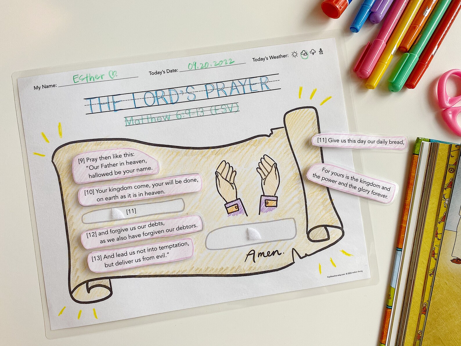 The Lord's Prayer Activity Printable Bible Lesson Sunday - Etsy Canada