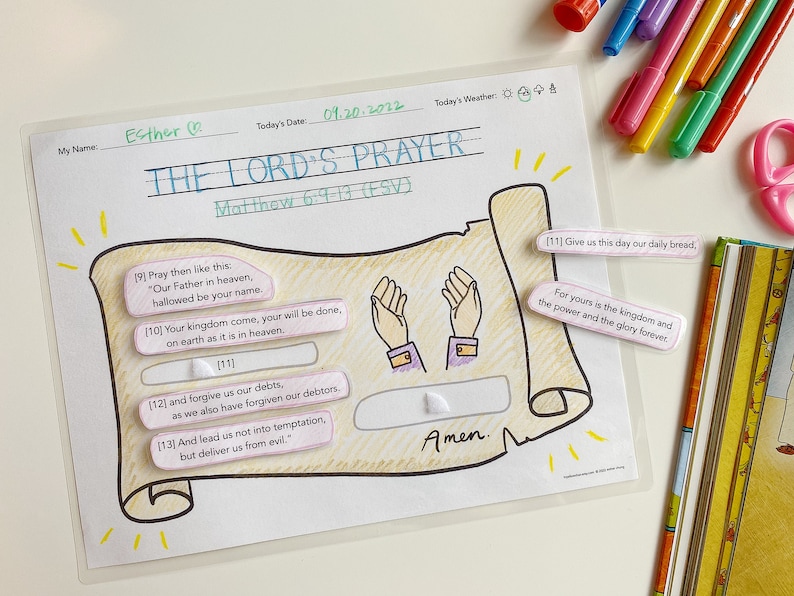 The Lord's Prayer Activity Printable Bible Lesson Sunday - Etsy Canada