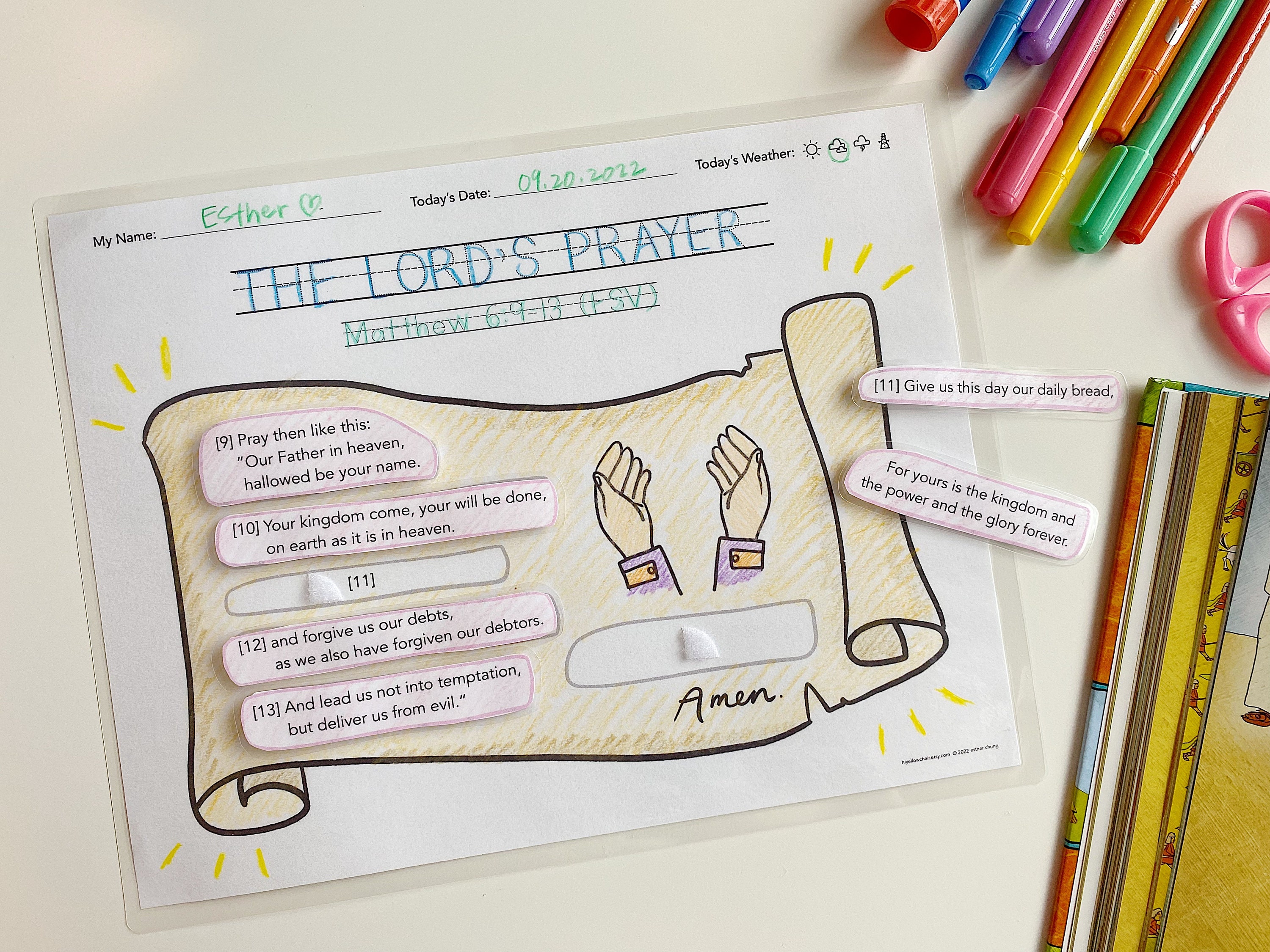 The Lord's Prayer Activity Printable Bible Lesson Sunday - Etsy Canada