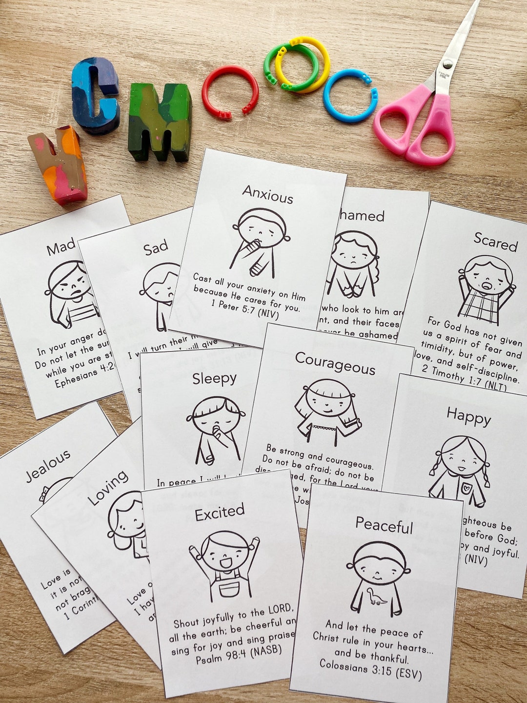 My Feelings Scripture Cards, Bible Flash Cards About Feelings, Memory ...