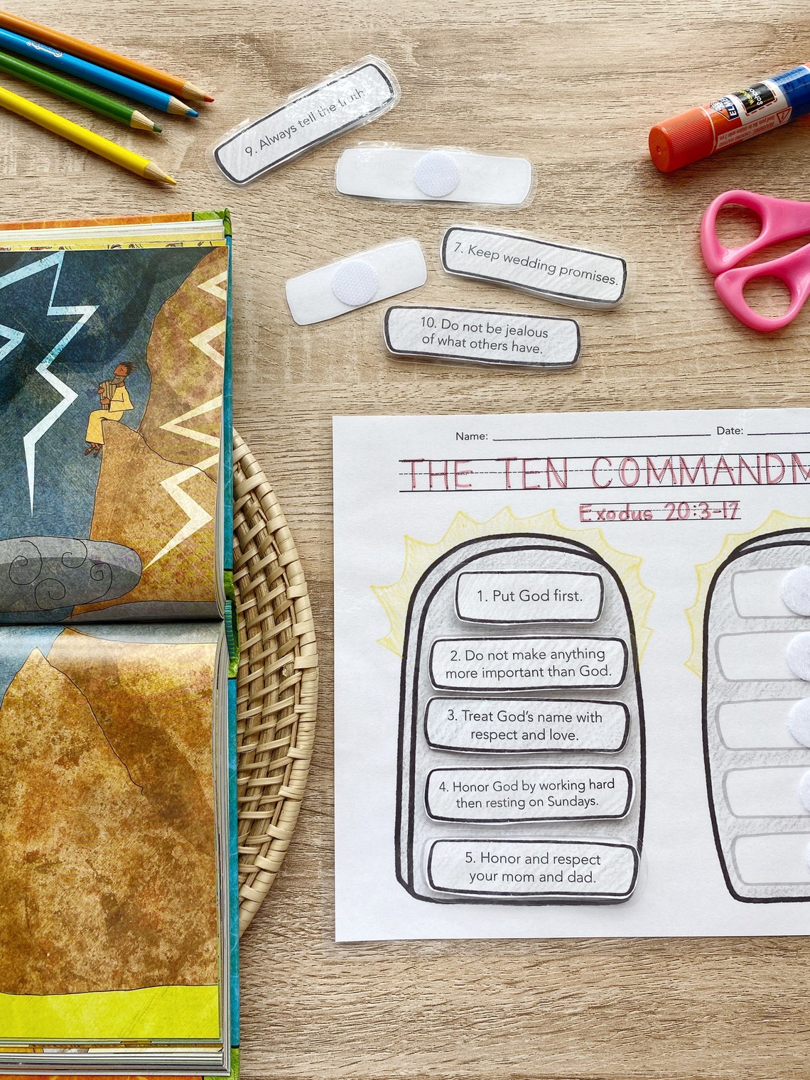 10 Commandments Puzzle Activity Printable Bible Lesson - Etsy