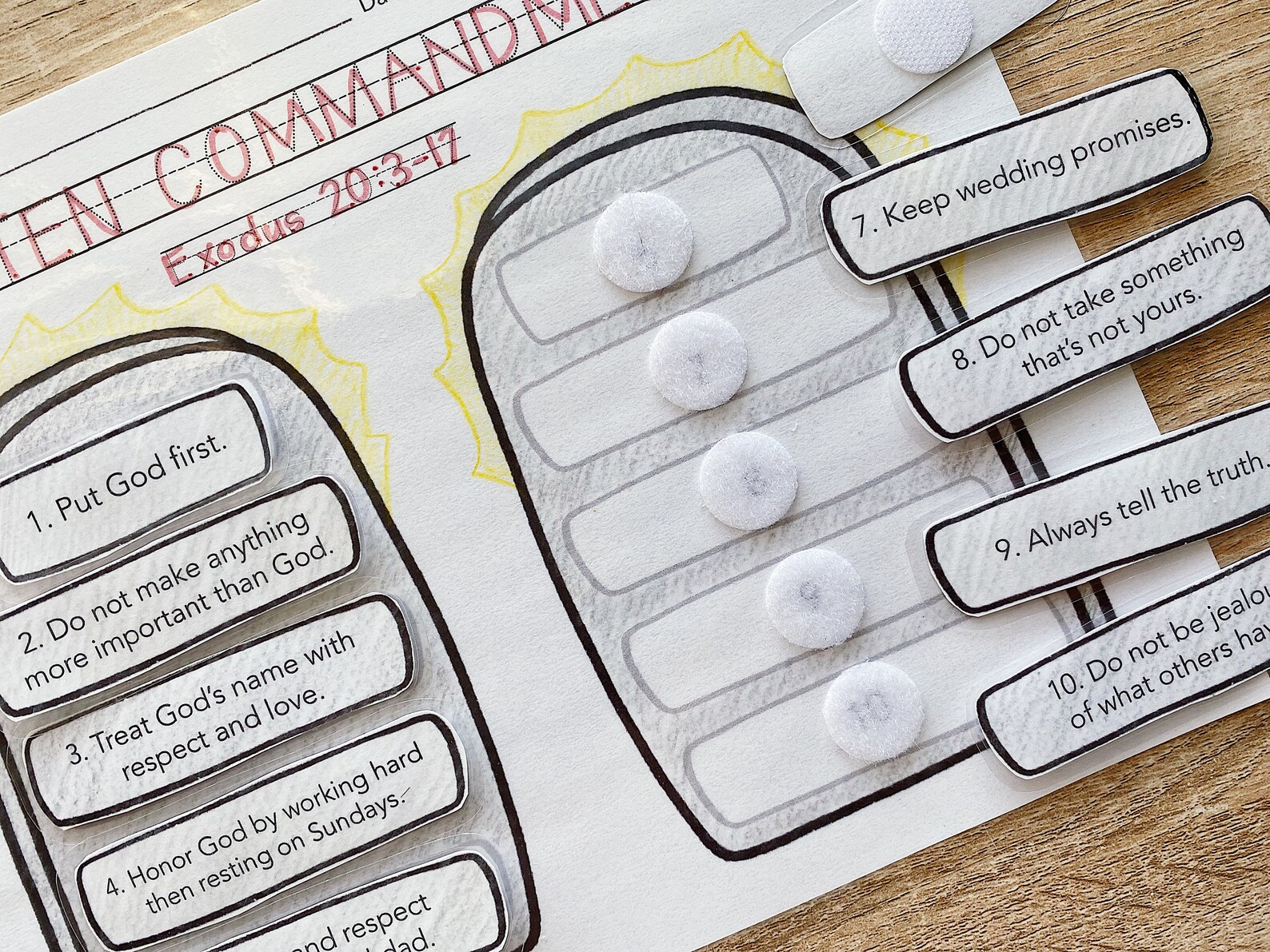 10 Commandments Puzzle Activity Printable Bible Lesson - Etsy