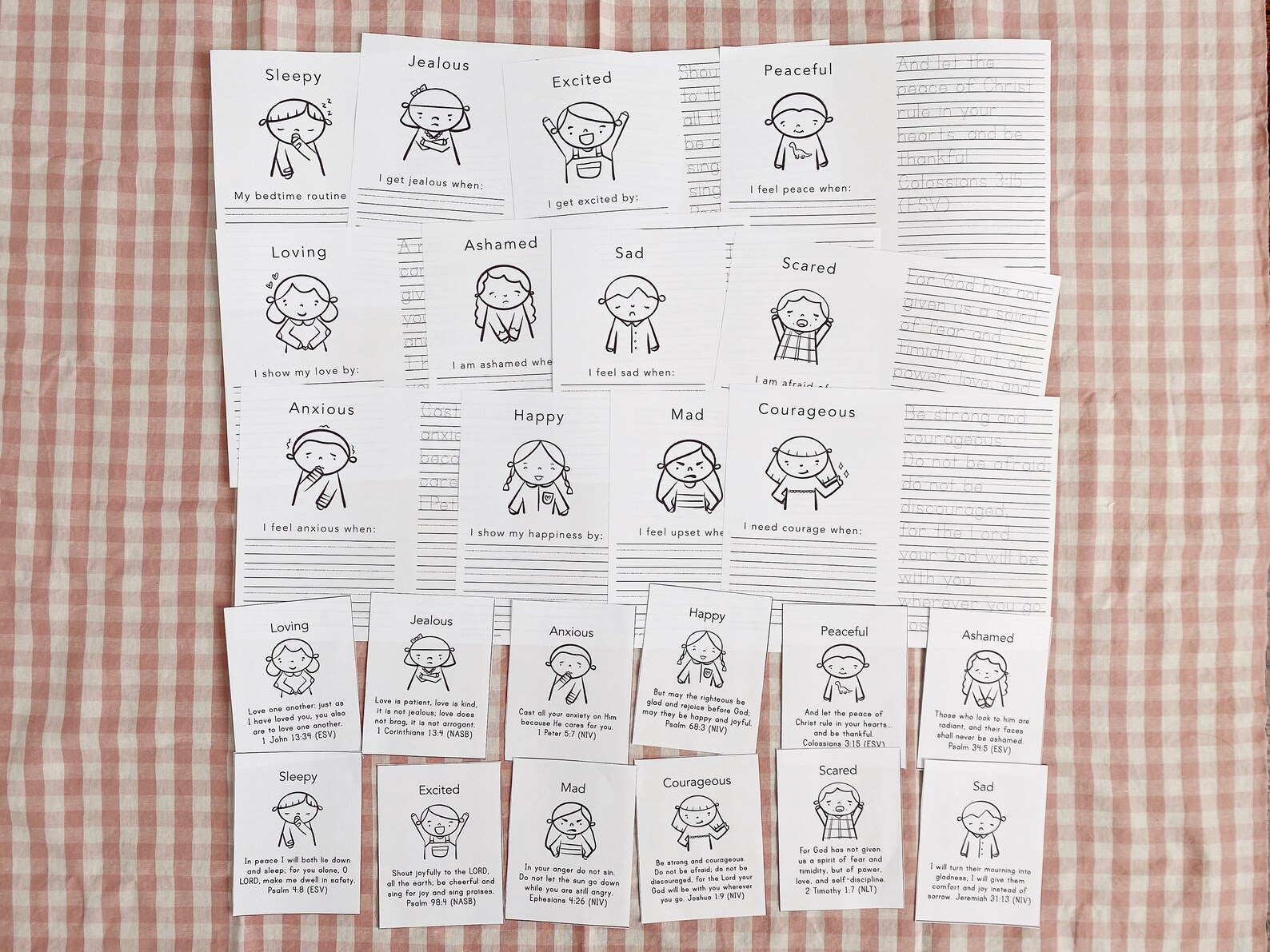 Bible-bundle: My Feelings Copywork and Flash Cards Bible | Etsy