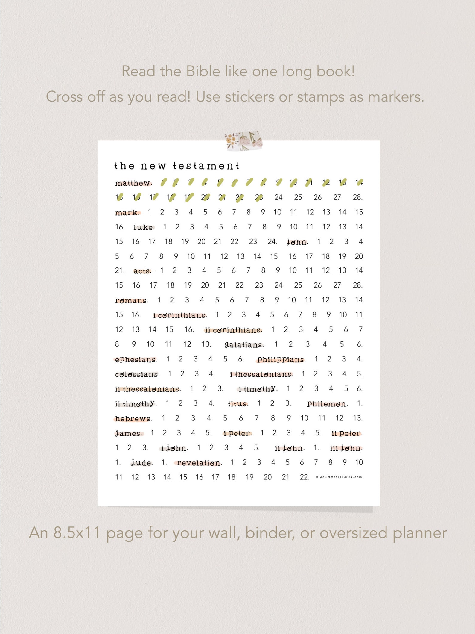 New Testament Reading Tracker Bible Reading Tracker Bible - Etsy