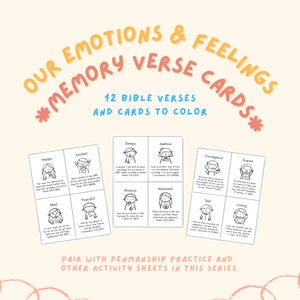 My Feelings Scripture Cards, Bible Flash Cards About Feelings, Memory ...