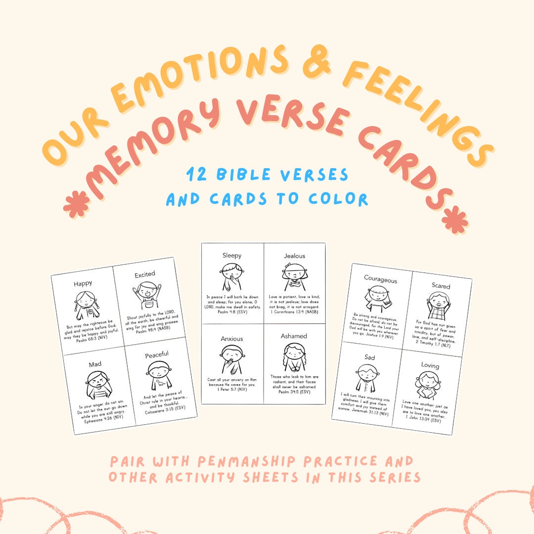 My Feelings Scripture Cards Bible Flash Cards About Feelings - Etsy
