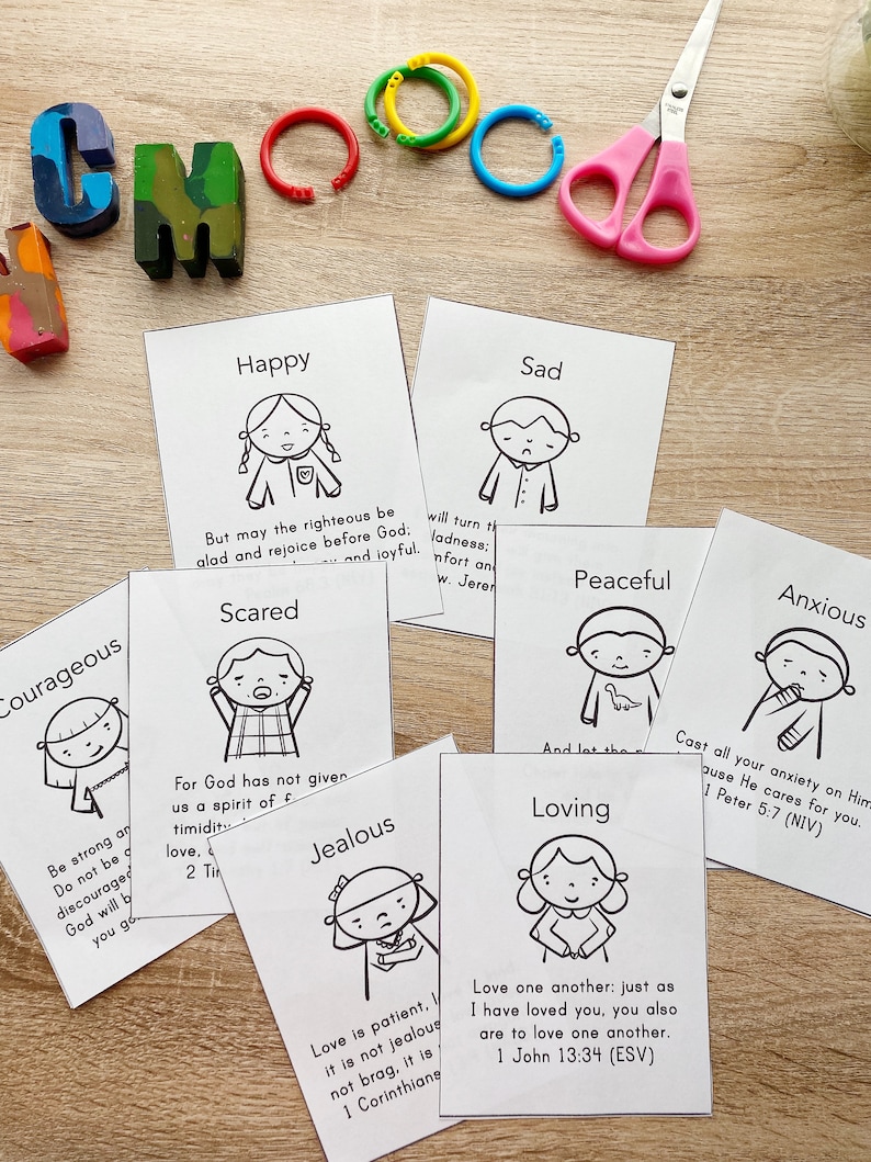 My Feelings Scripture Cards, Bible Flash Cards About Feelings, Memory ...