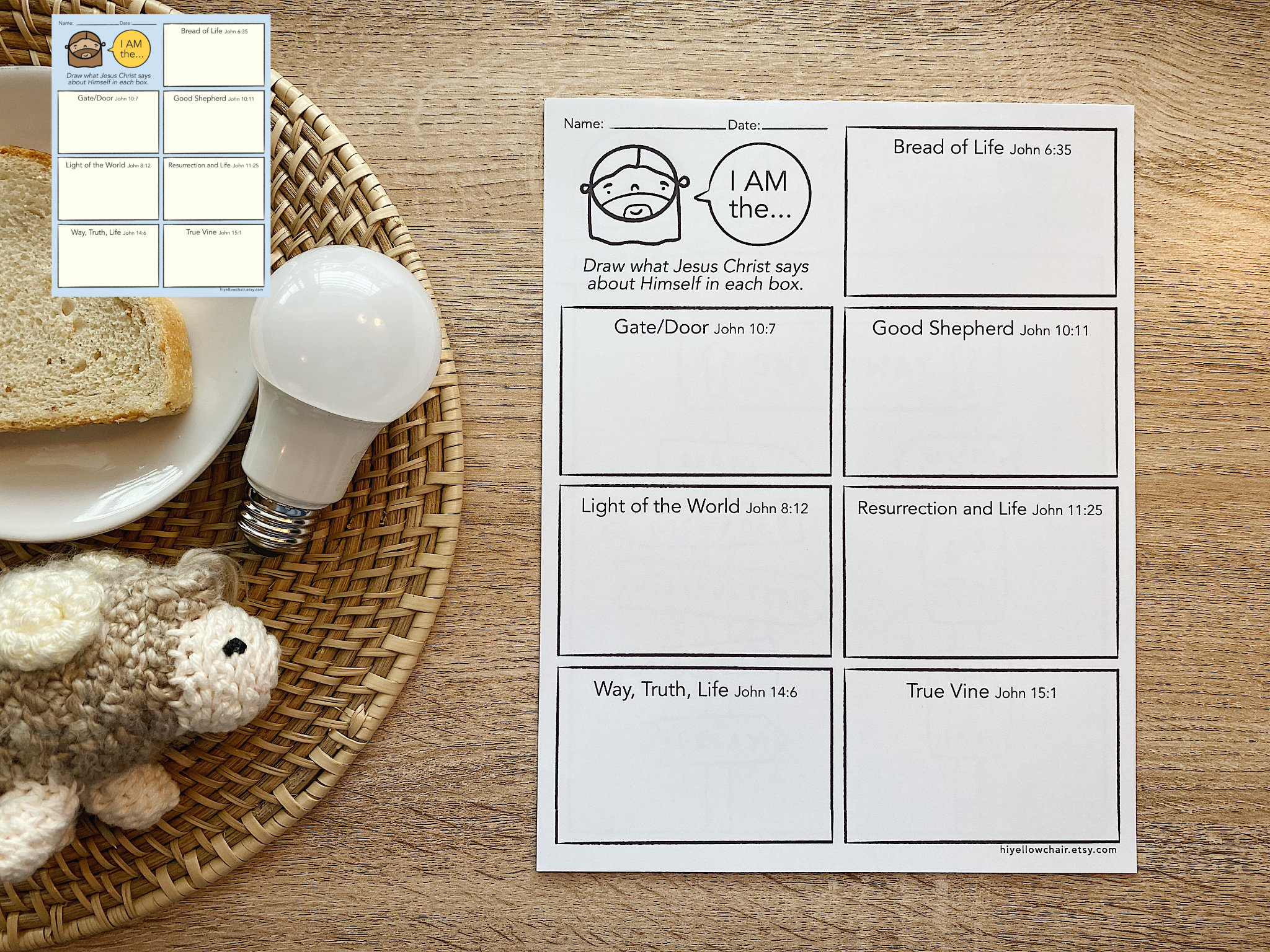 I AM Statements, Bible Verse Activity Worksheet Printable, Sunday ...