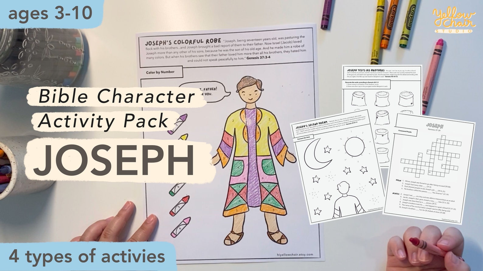 Joseph Bible Activity Pack: Kids Worksheet Bundle (PDF Download) - Etsy