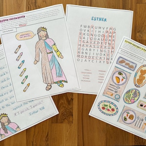 ESTHER | Bible Activity Pack for Kids, Bible Worksheet Bundle, Bible ...
