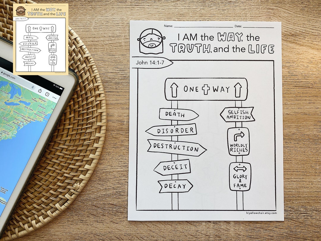 I AM the Way, the Truth, and the Life, Bible Verse Coloring Sheet ...