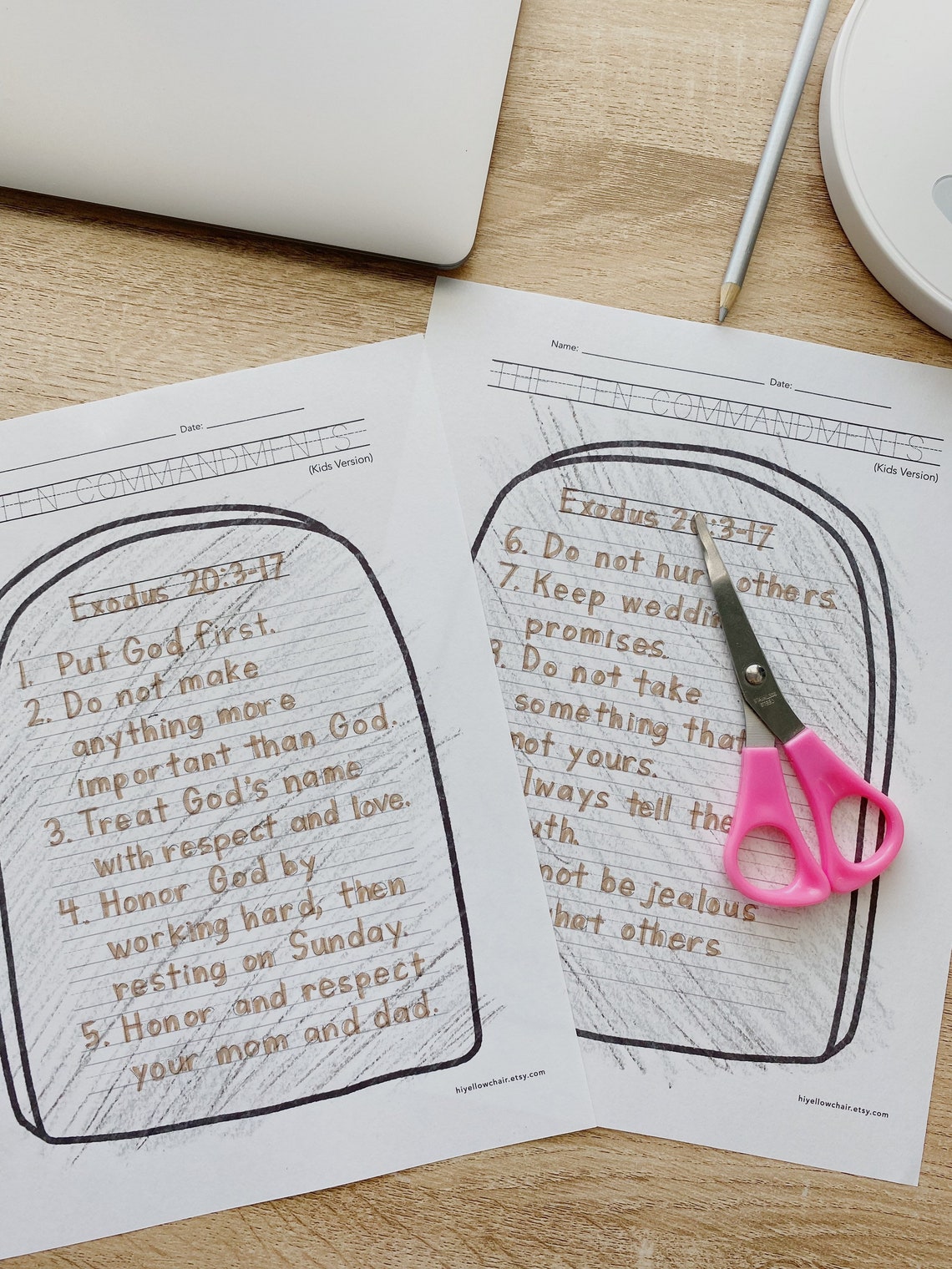Ten Commandments Tracing Activity: Bible Lesson Printable (PDF) - Etsy
