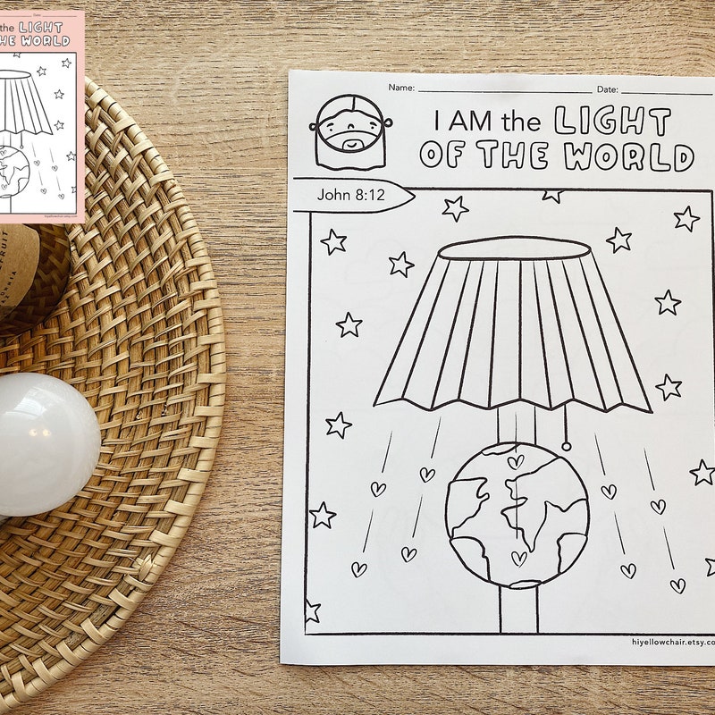 Light Coloring Page - Etsy