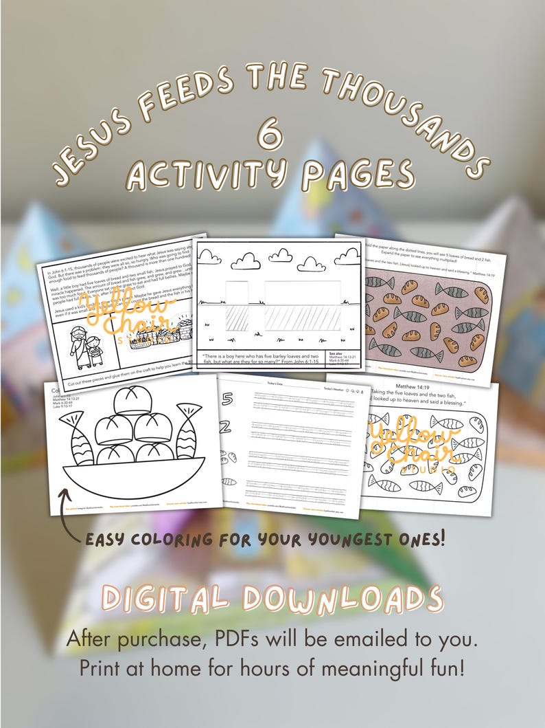Jesus Feeds 5000: Bible Lesson 3D Activity (PDF Download) - Etsy
