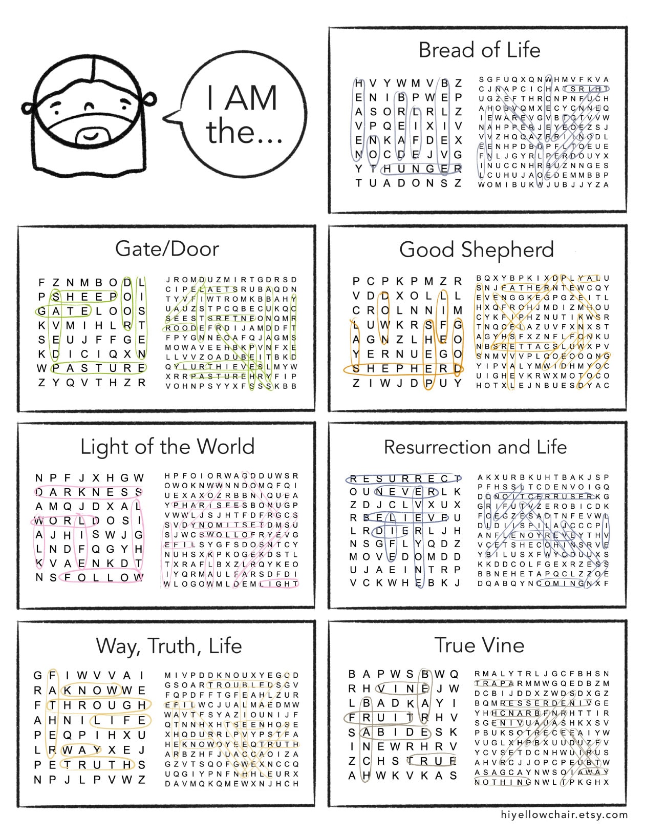 I Am the Way, the Truth, and the Life, Bible Wordsearch, Who is Jesus ...