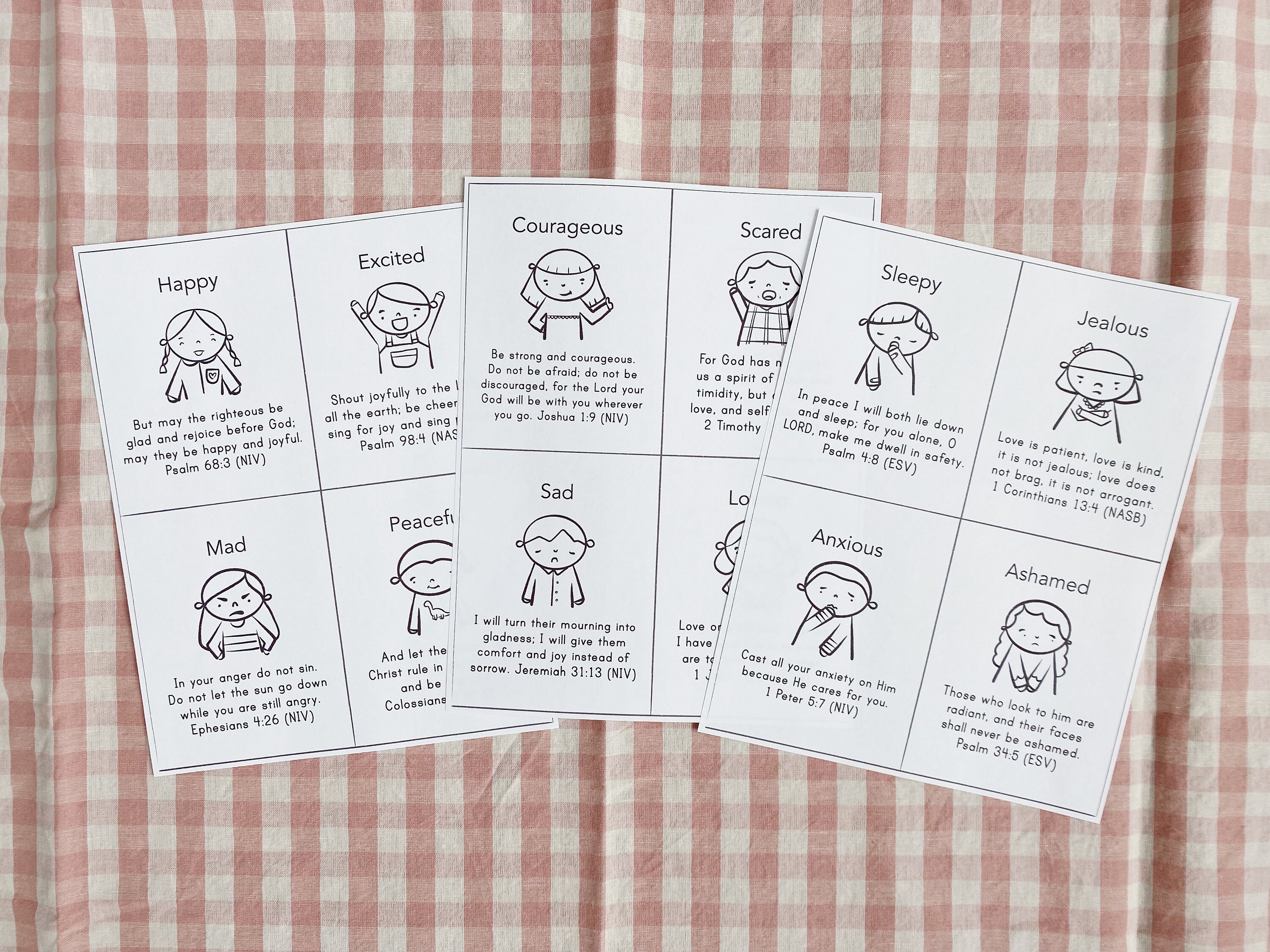 Bible-bundle: My Feelings Copywork and Flash Cards Bible - Etsy