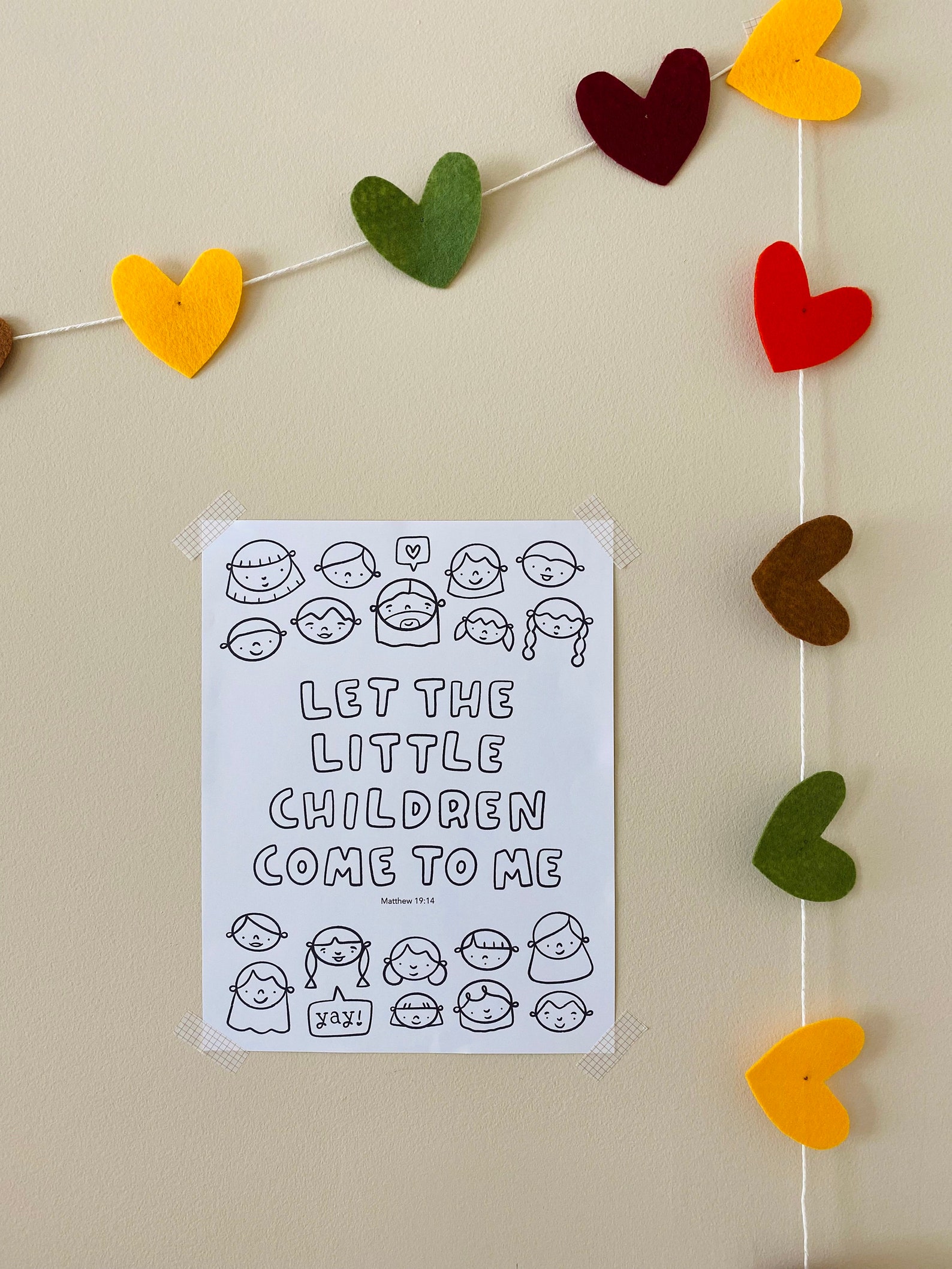 Let the Little Children Come to Me Coloring Page, Bible Coloring Page ...