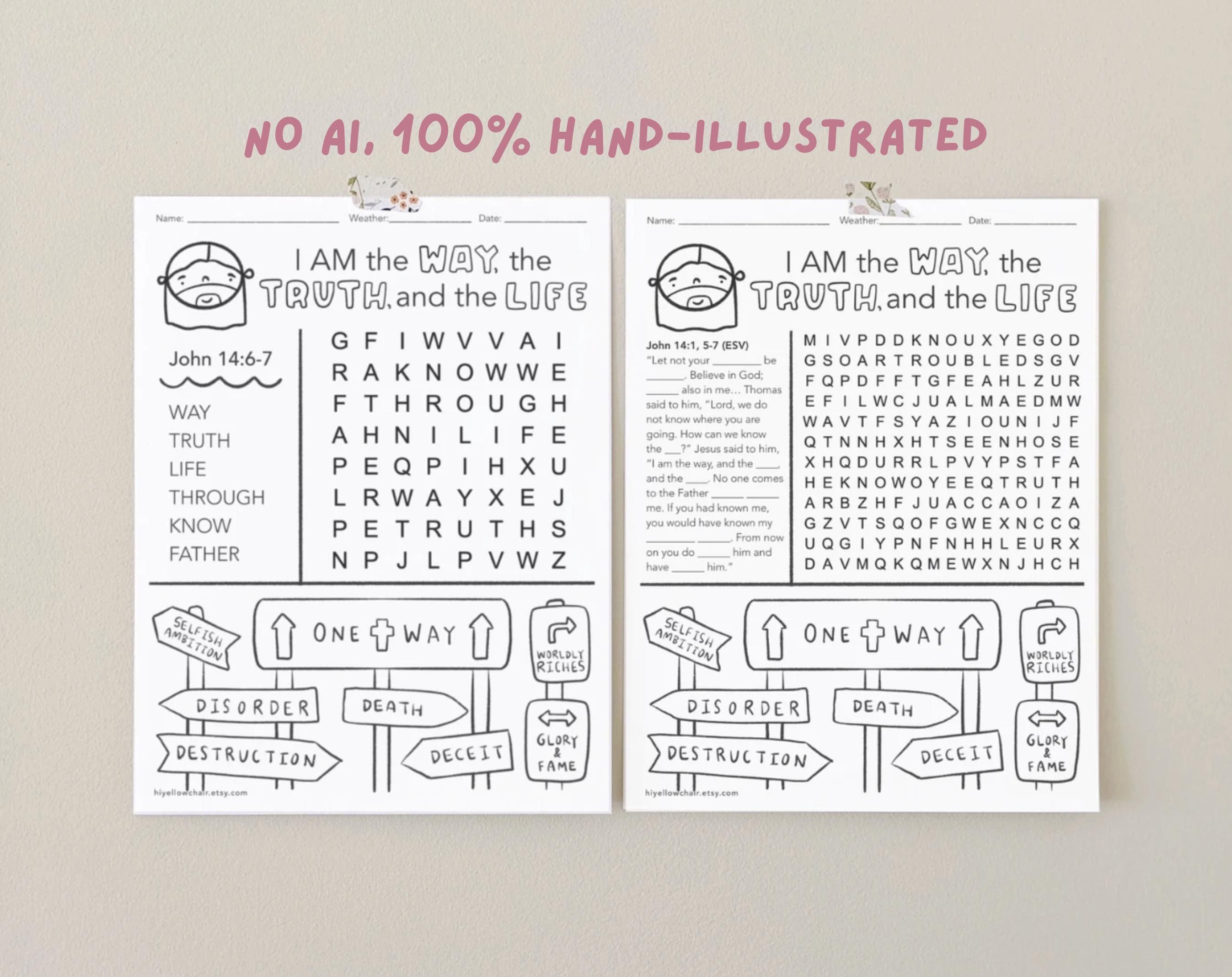 I Am the Way, the Truth, and the Life, Bible Wordsearch, Who is Jesus ...