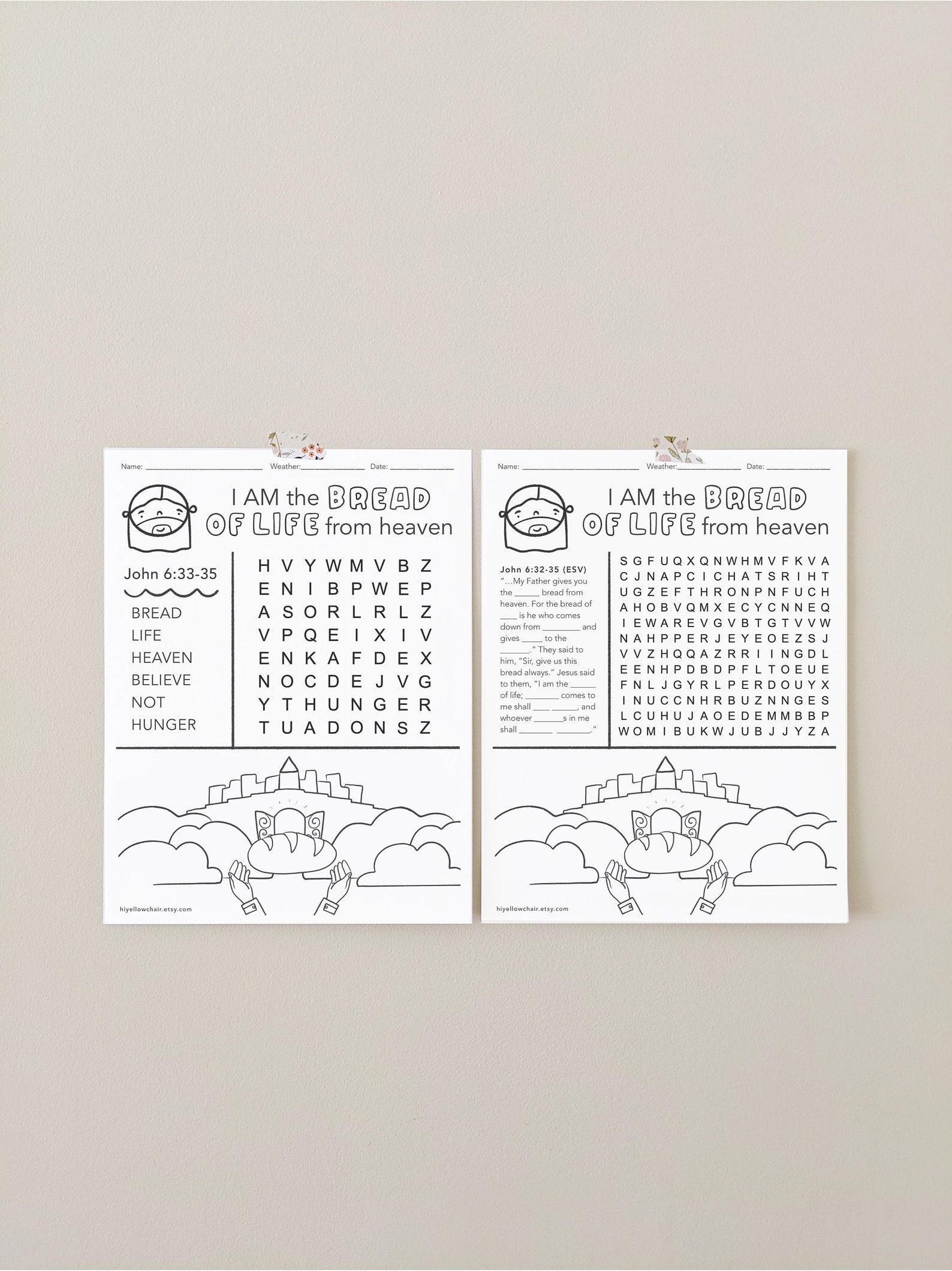 I Am the Bread of Life Easy Bible Wordsearch Teenage Bible - Etsy