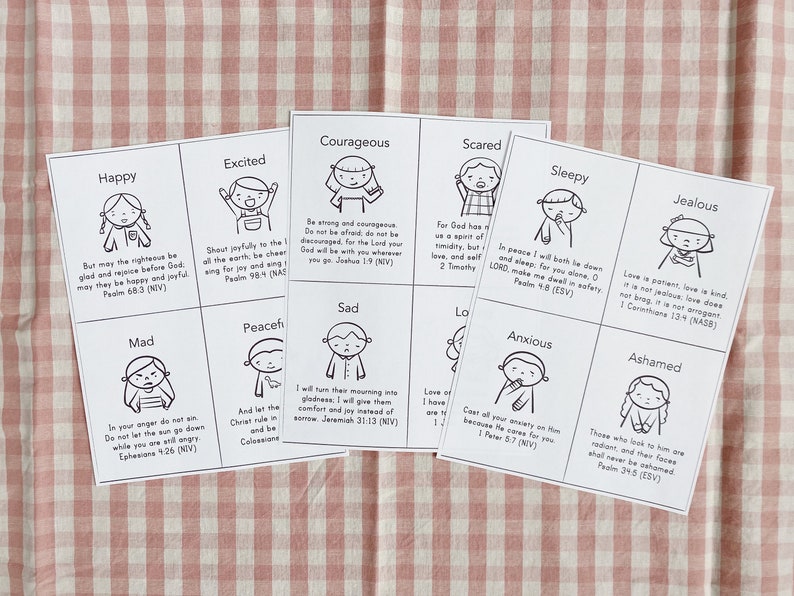 My Feelings Scripture Cards, Bible Flash Cards About Feelings, Memory ...