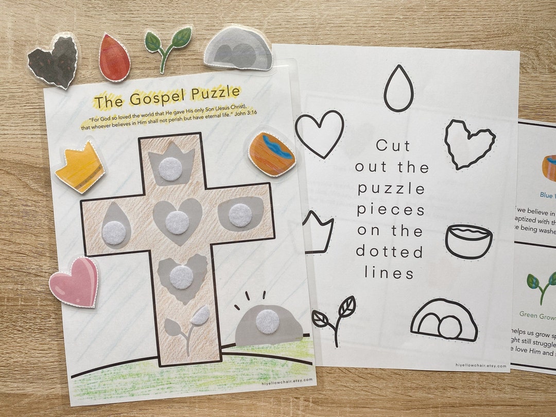 Kids Gospel Game, Easter Printable, Bible Puzzle, Wordless Gospel ...