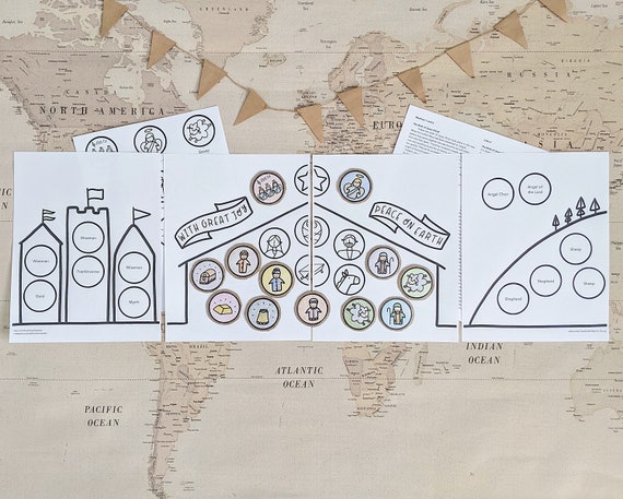 Nativity Print and Play Pack Kids Christmas Story Puzzle | Etsy