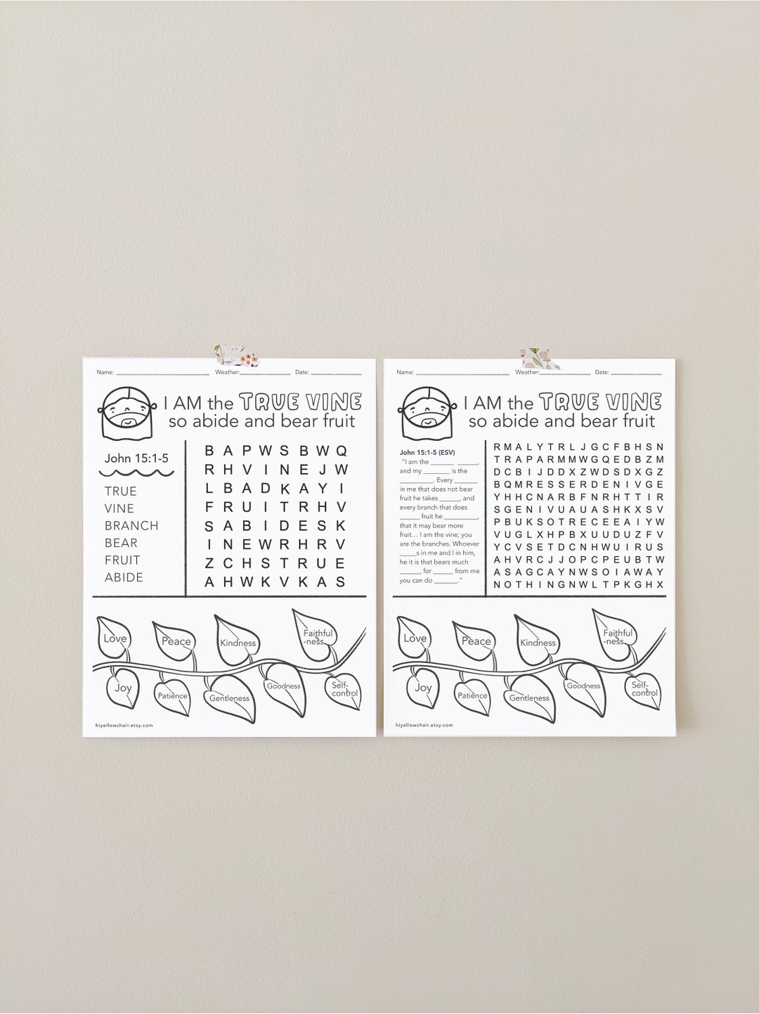 I Am the Vine, Bible Wordsearch, Who is Jesus, Bible Coloring Sheet ...