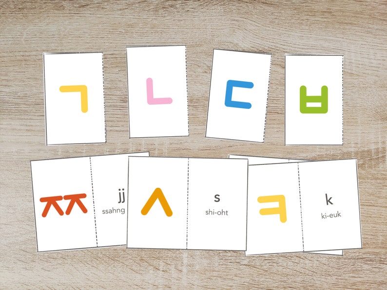 Printable Korean Hangul Alphabet Flashcards Hangeul - Etsy Canada