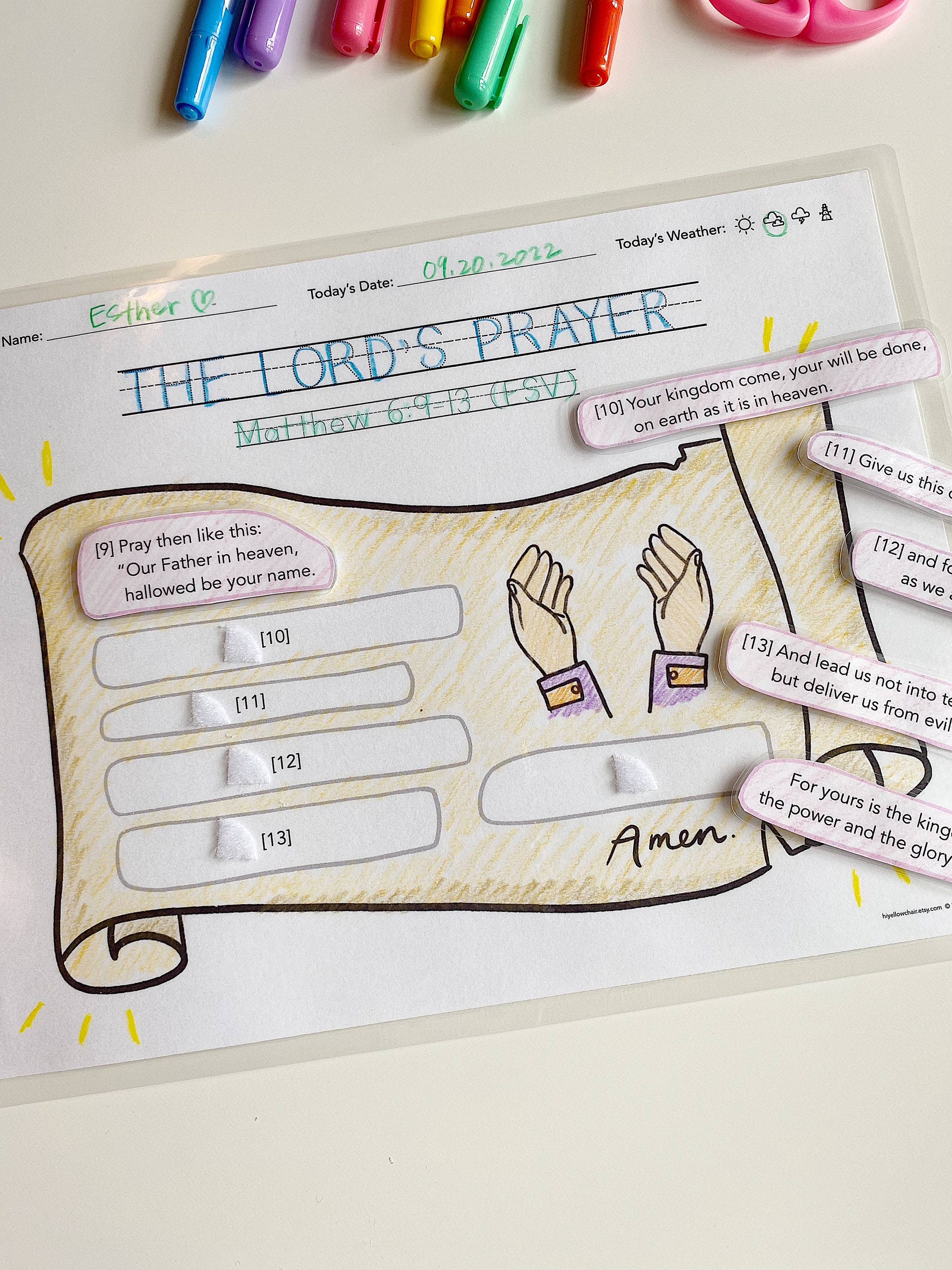 The Lord's Prayer Activity Printable Bible Lesson Sunday - Etsy Canada