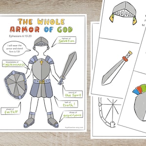 Armor of God Activity Pack, Busy Book, Bible Game, Kids Bible Puzzle ...