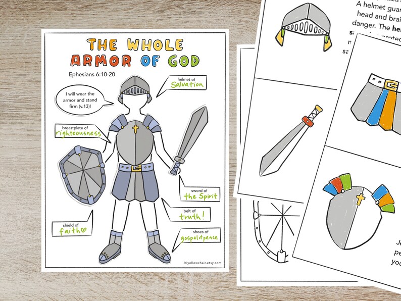 Armor of God Activity Pack, Busy Book, Bible Game, Kids Bible Puzzle ...