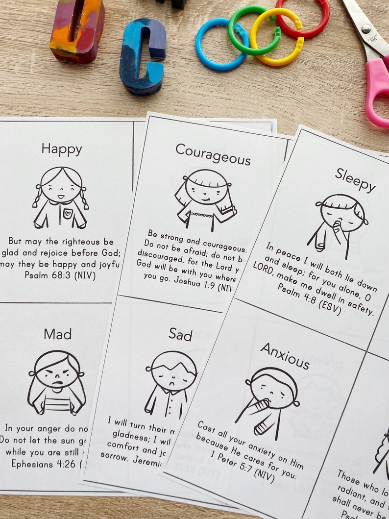 My Feelings Scripture Cards, Bible Flash Cards About Feelings, Memory ...