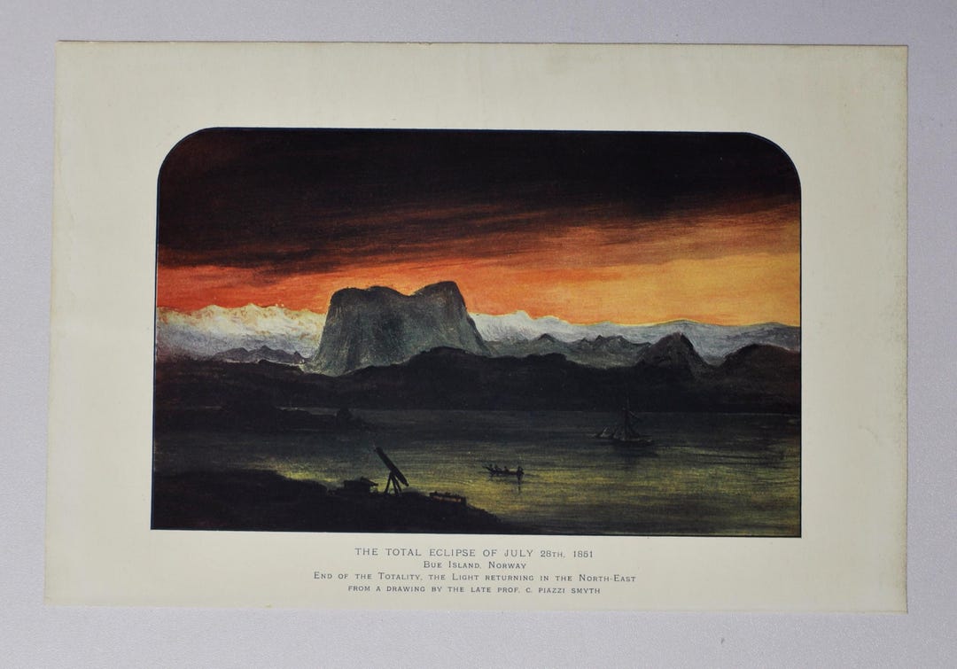 The Total Eclipse of July 28th 1851 Blue Island Norway - Original ...