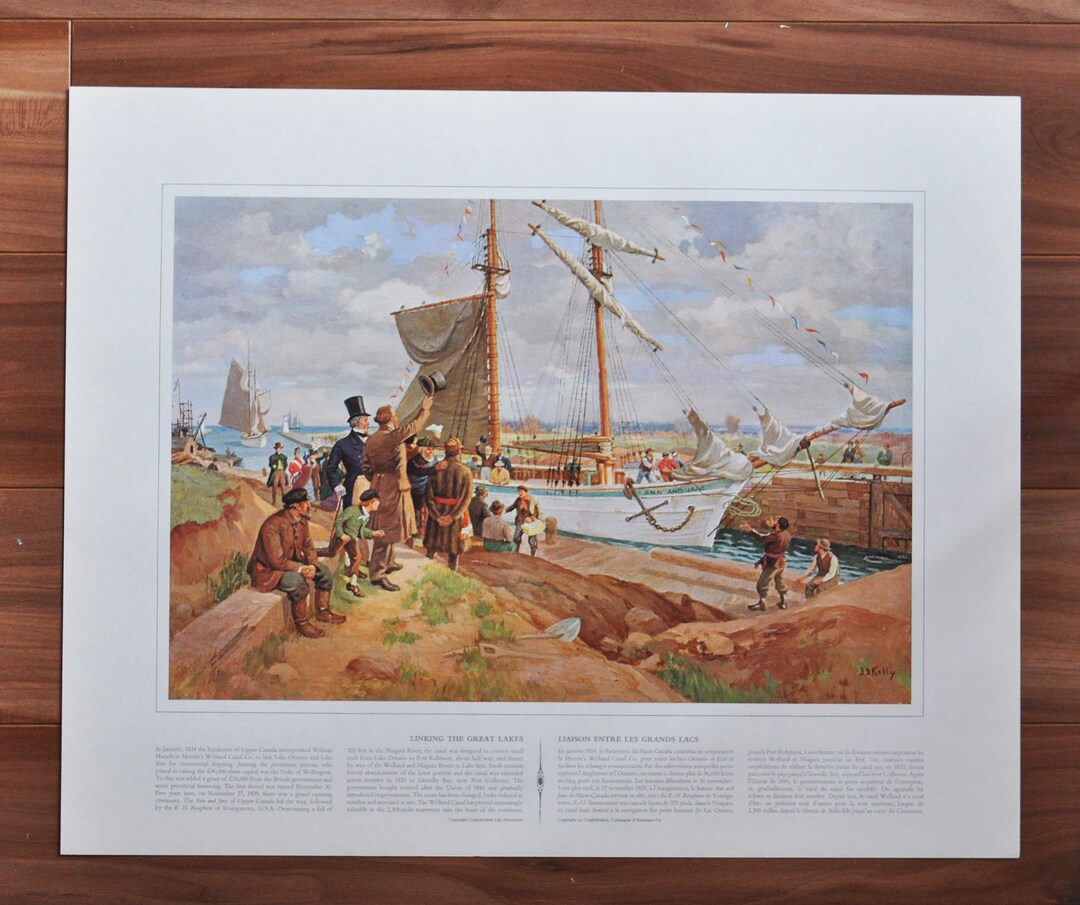 Linking the Great Lakes - Original History Print From 1967 (canada ...