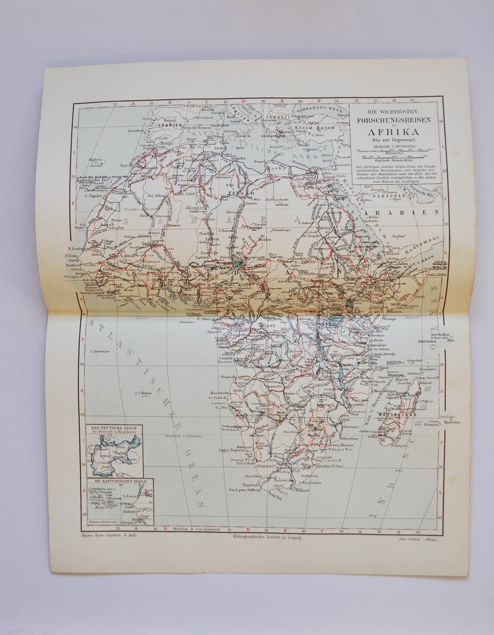 European Exploration of Africa - Original Antique Map From 1902 ...